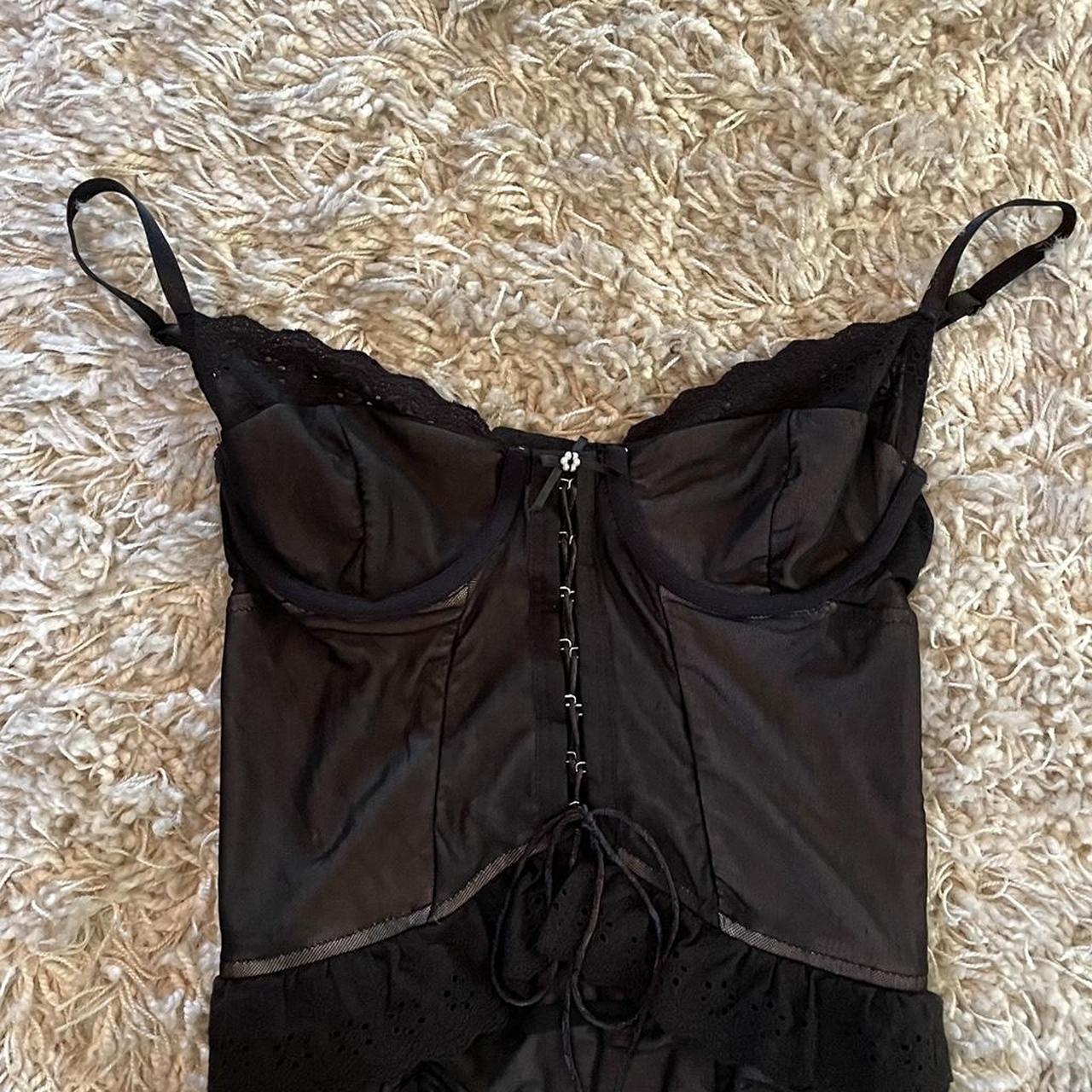 black burlesque inspired dress with adjustable... - Depop