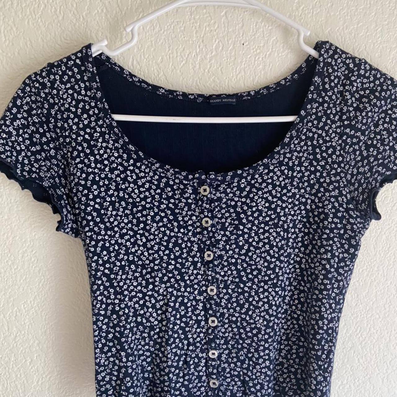 brandy floral zelly top! worn once, perfect... - Depop