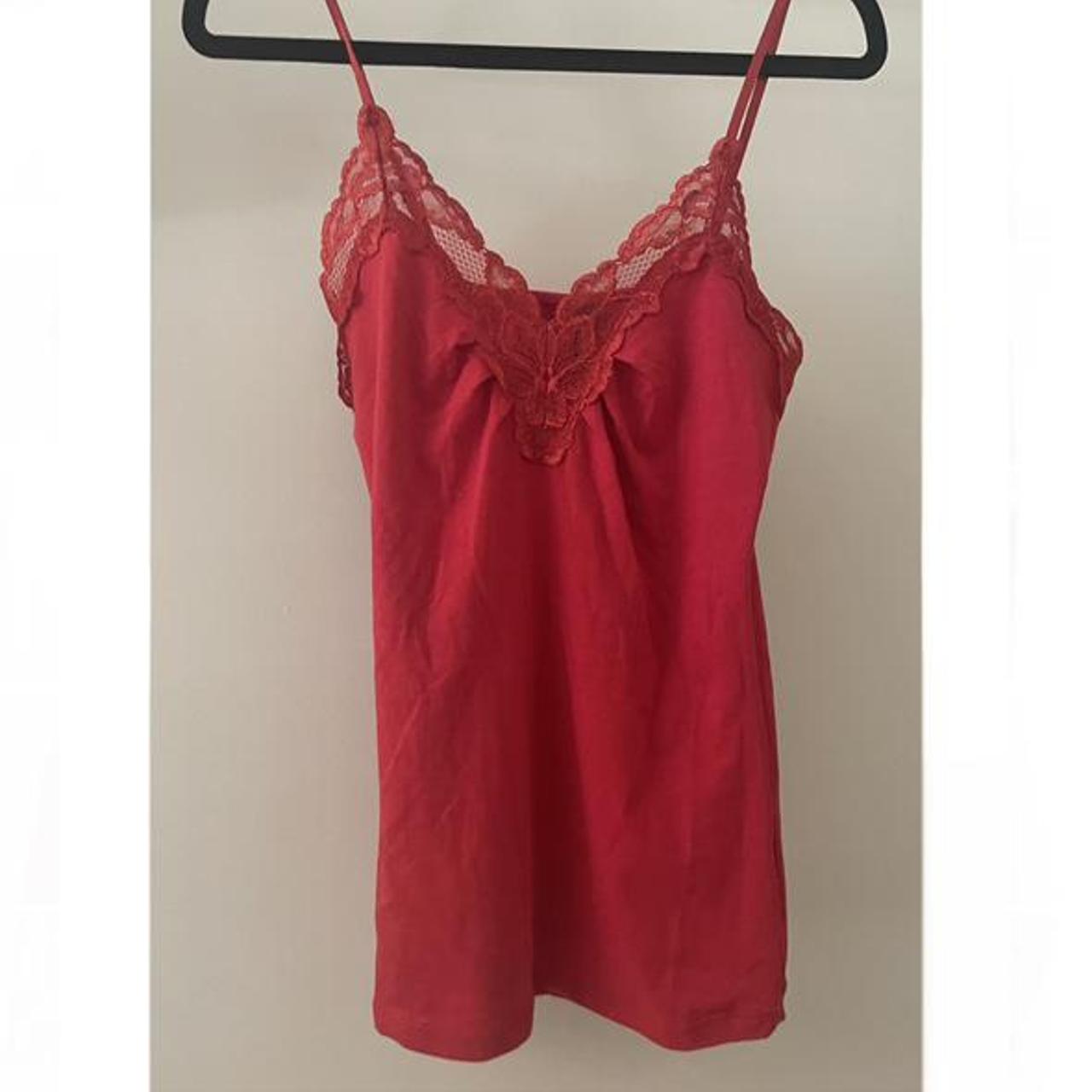 sexy red lace cami top Perfect & (so comfy) to dress... - Depop