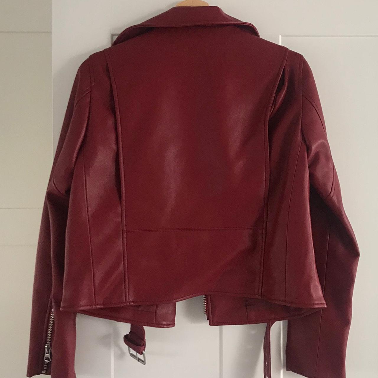Dark red leather jacket. Pretty much perfect... - Depop
