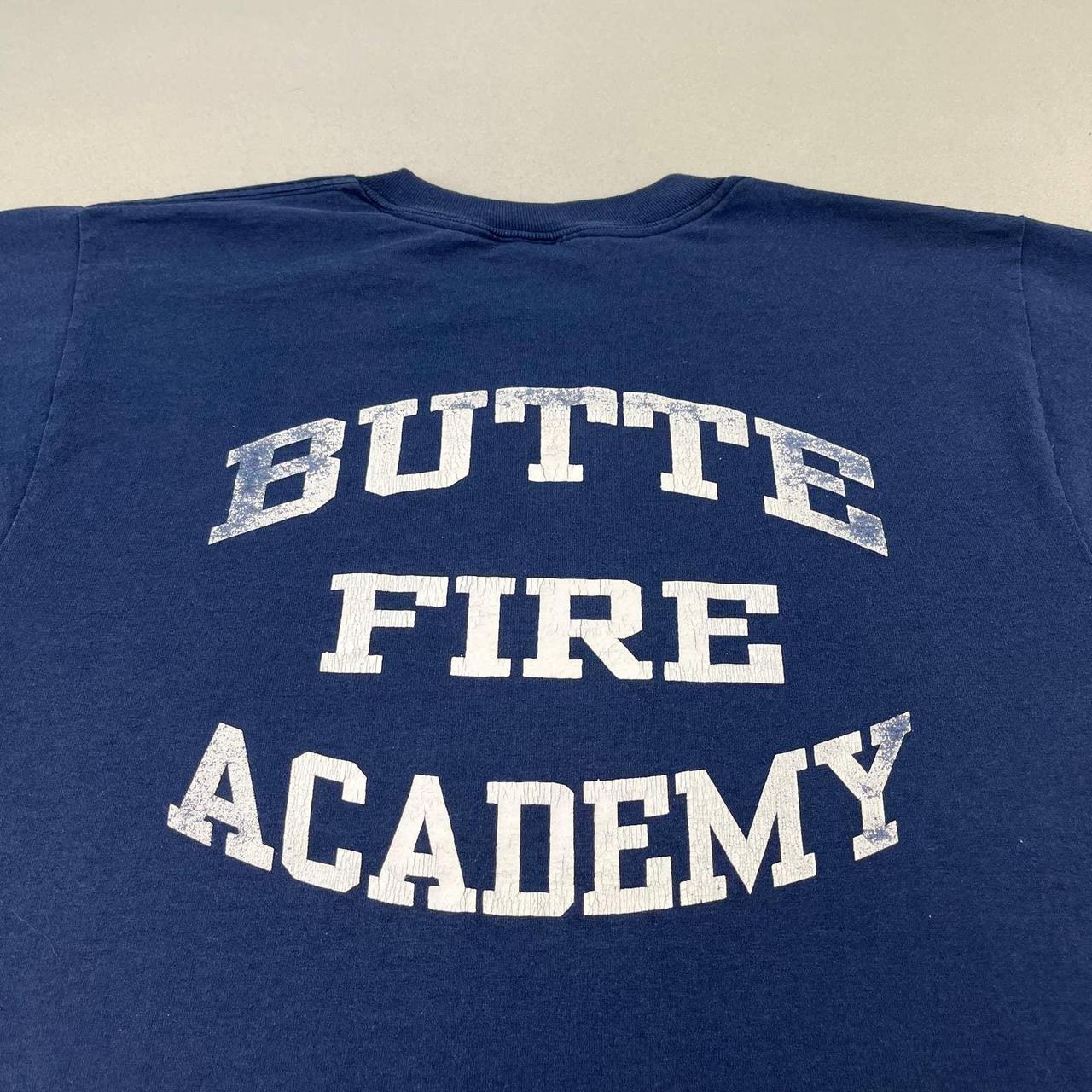 Vintage Butte Fire Academy T-Shirt Adult Medium Navy... - Depop