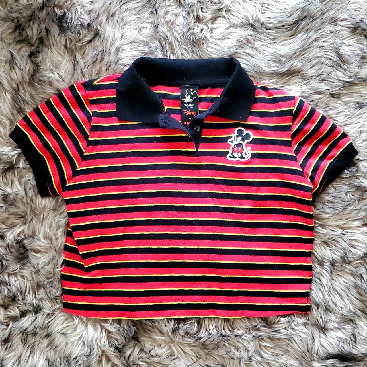 🐭DISNEY x F21 POLO SHIRT🐭 | red, black and yellow... - Depop
