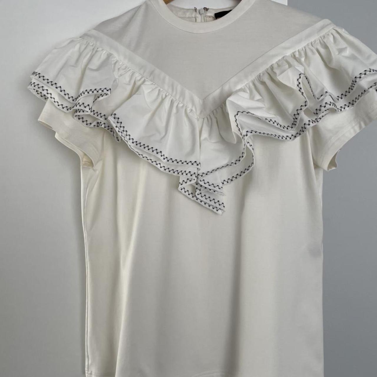 Ellery Foxfire Tee with contrast ruffle... - Depop