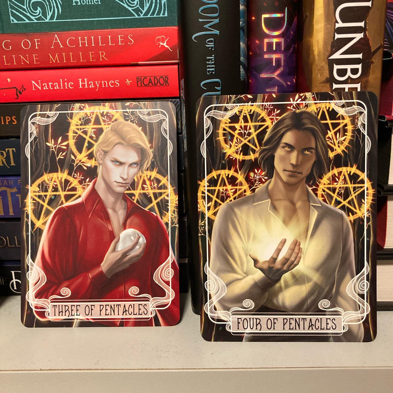 caraval fairyloot tarot cards - three and four of... - Depop