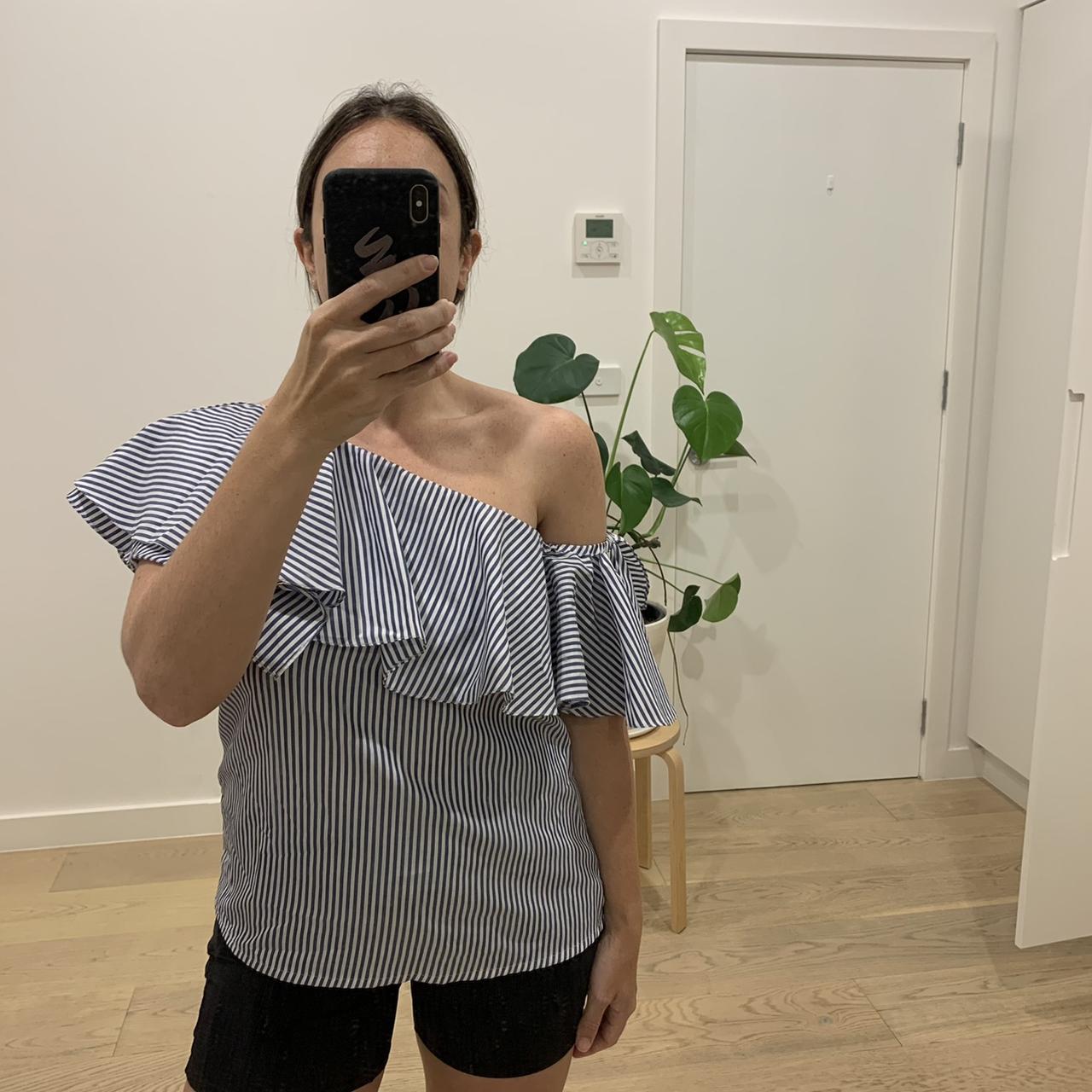 MLM the label one shouldered top. Blue and white... - Depop