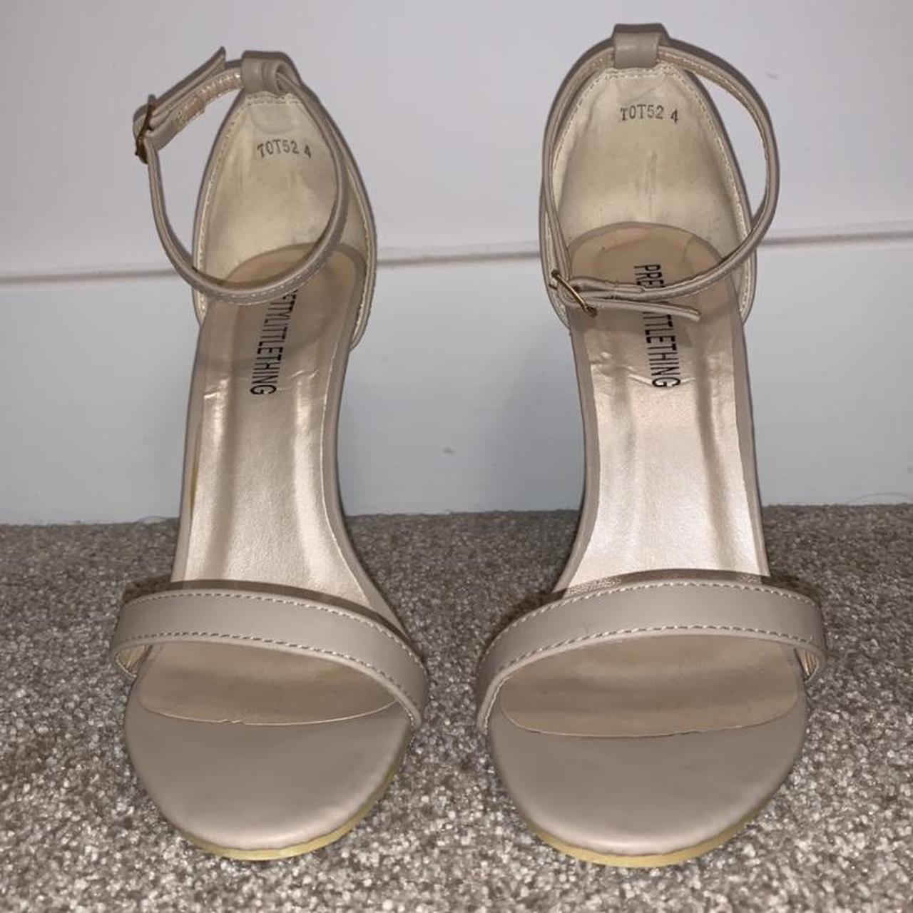 Pretty Little Thing nude strappy heels Worn once... - Depop