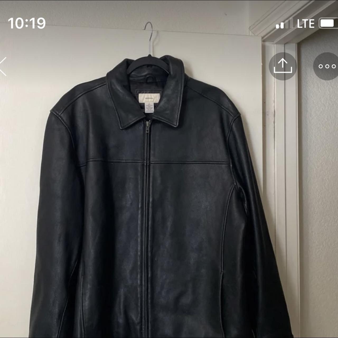 Merona leather jacket. XL. The shell is genuine... - Depop