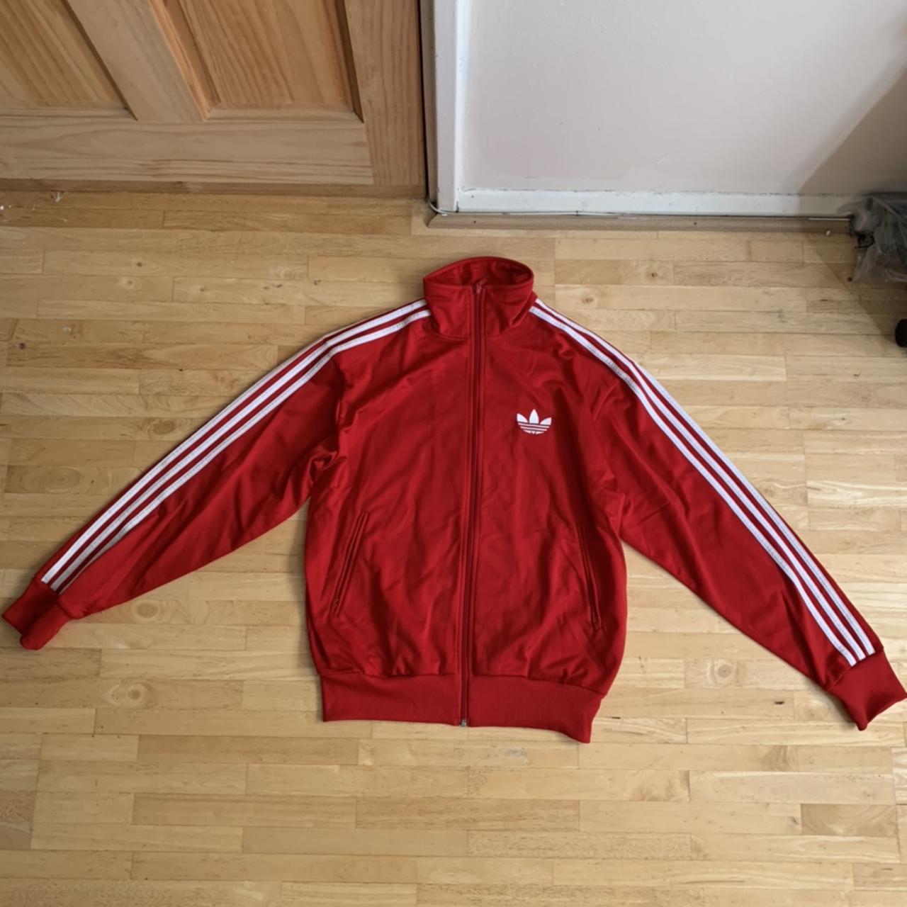 Adidas red track top - Depop