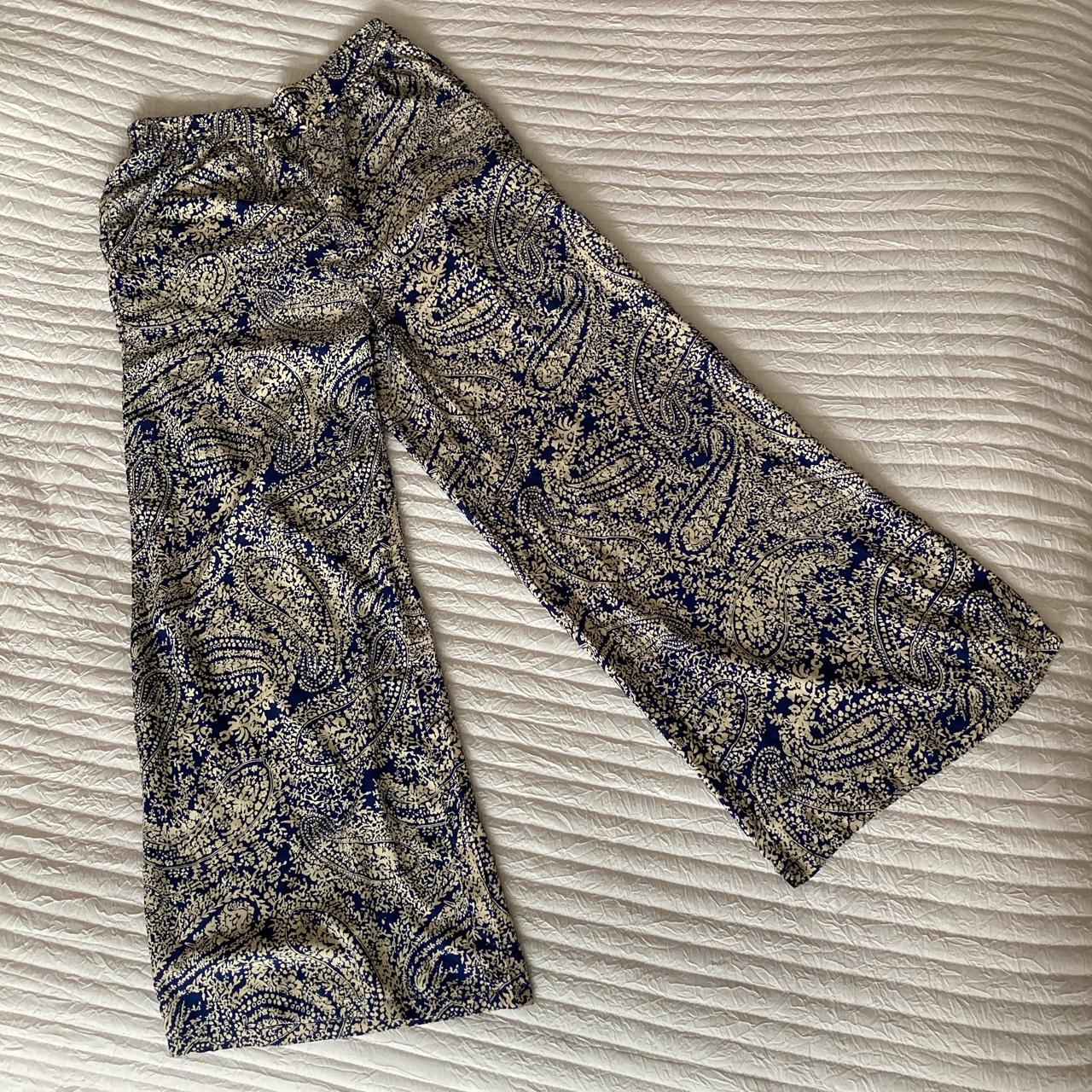 Paisleys patterned wide leg trousers #paisley - Depop
