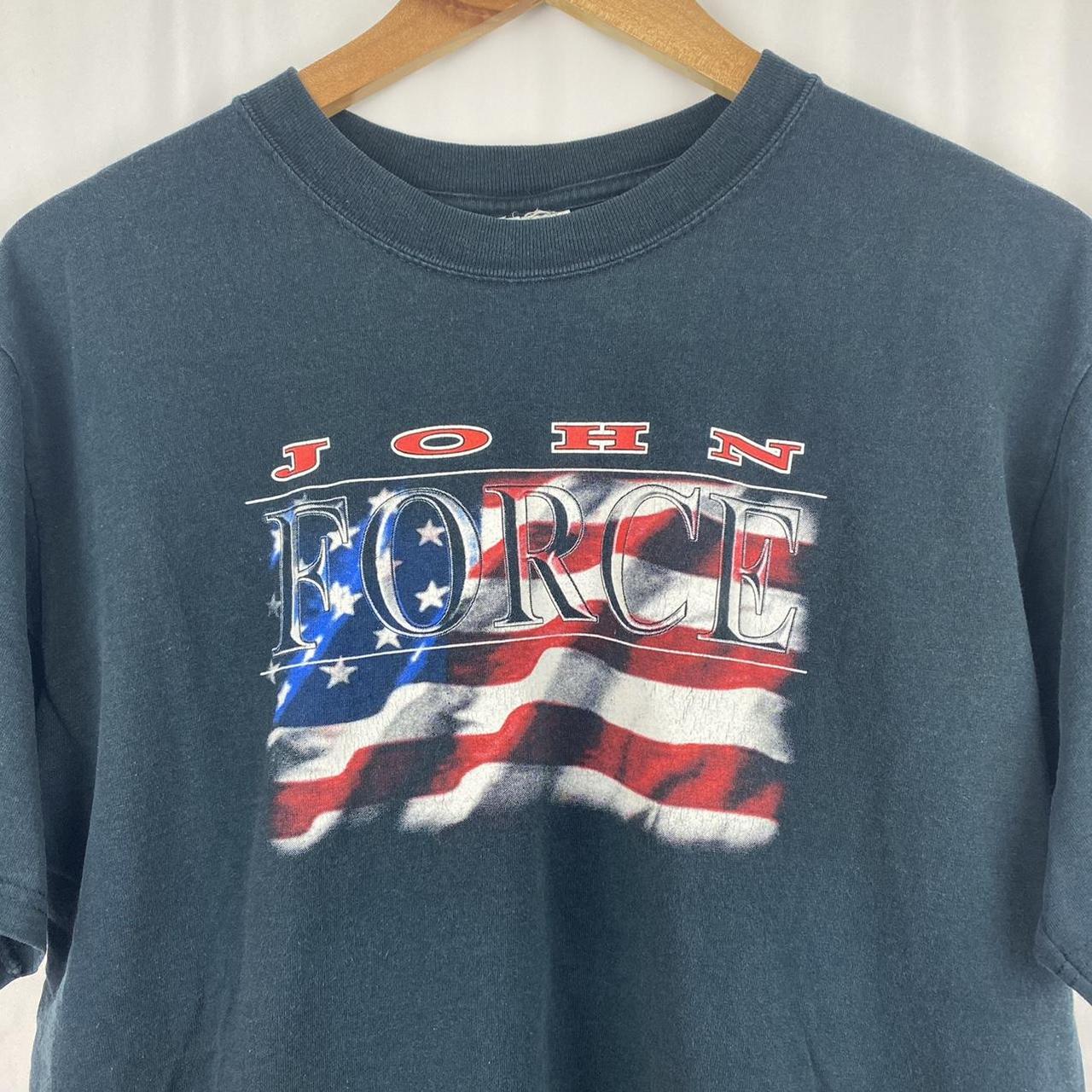 2002 John Force American Flag Black Graphic T-Shirt... - Depop