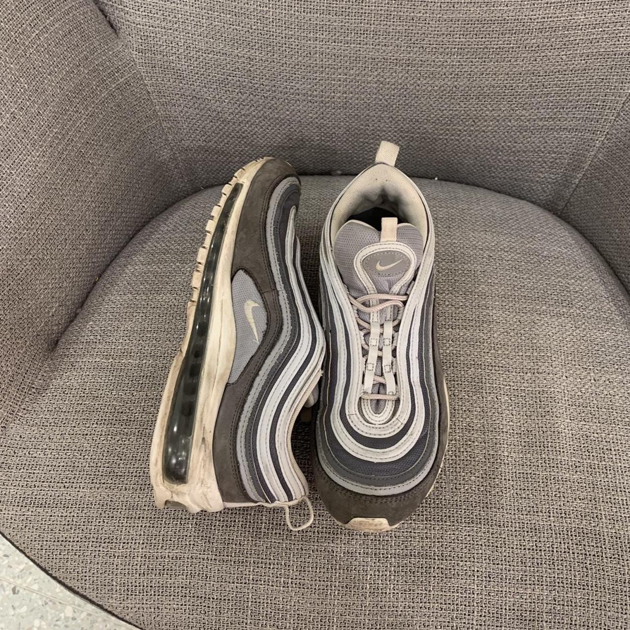 Nike air max 97s in sliver and grey colour way - Depop