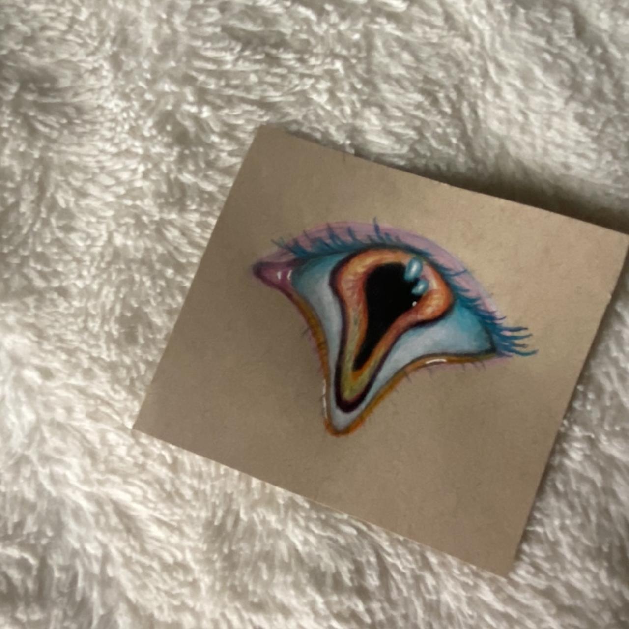 trippy eye drawing👁🍄🪐 ••• done on toned tan sketch... - Depop