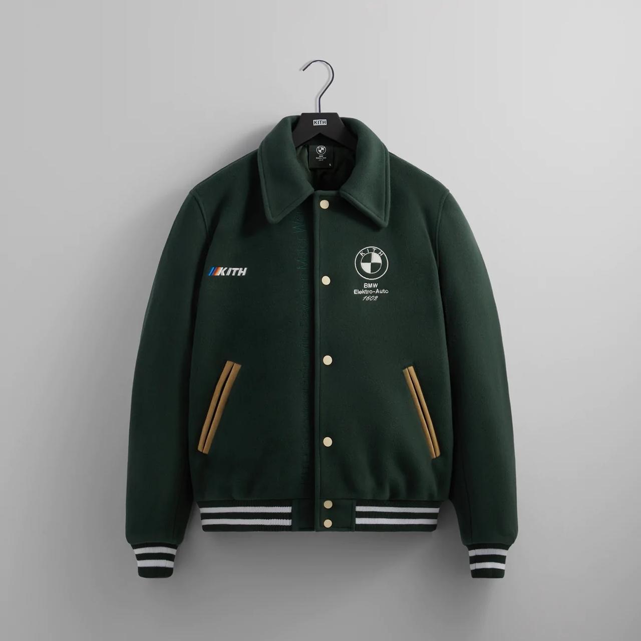 Kith BMW Collared Varsity Jacket | Green | Size... - Depop