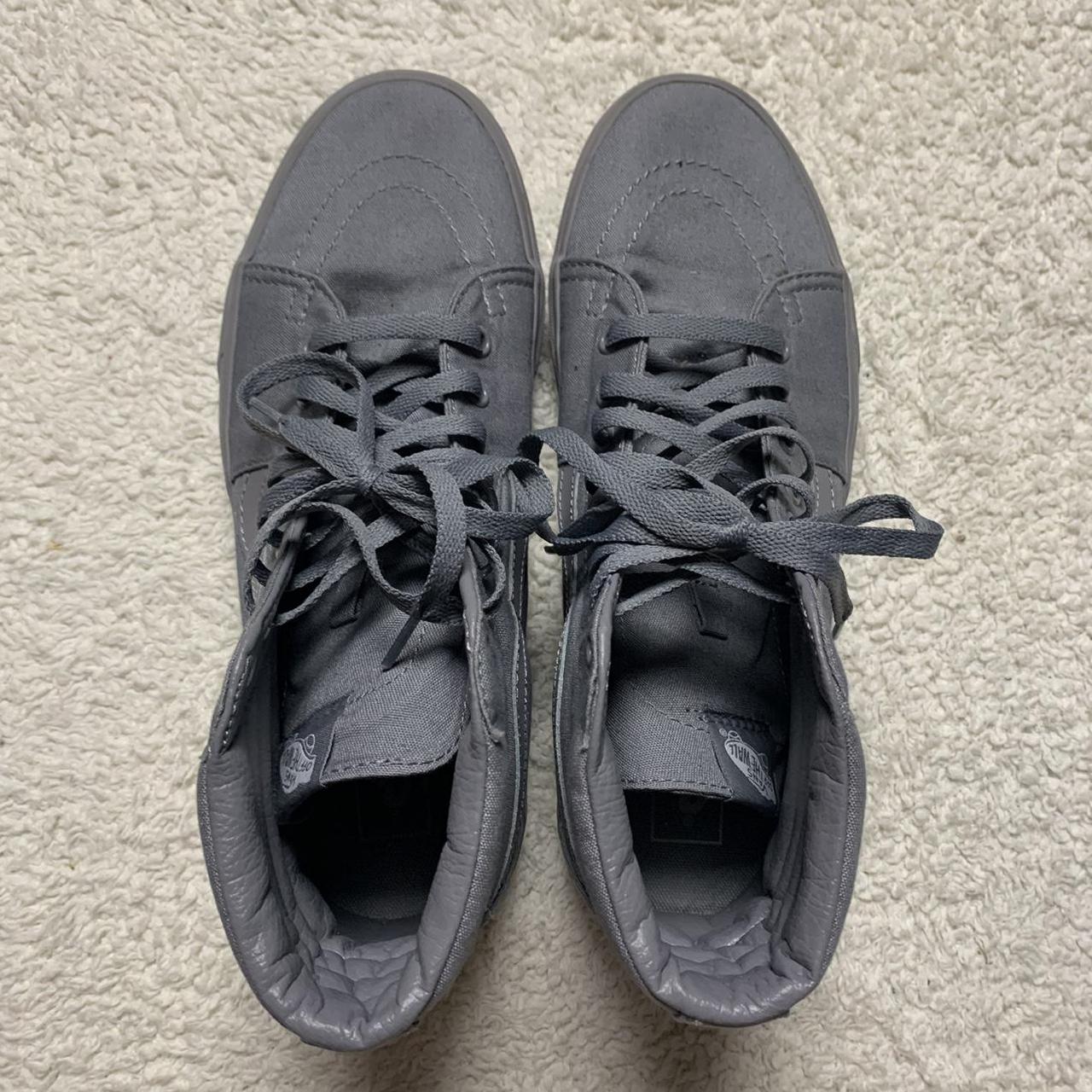 Grey Vans sk8-hi hi top shoes. Worn 2-3 times and... - Depop