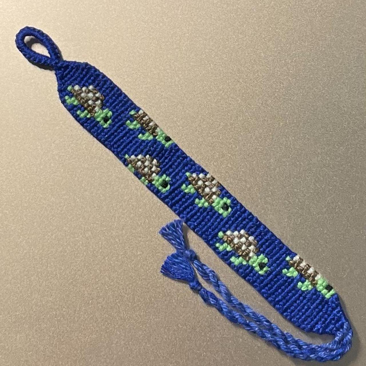 Handmade sea turtles bracelet made of embroidery... - Depop