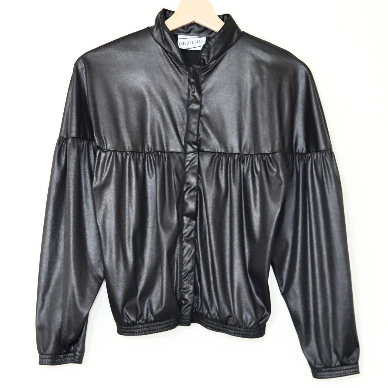 Vintage Black Ballon Sleeve Zip Up Size: Small - Depop