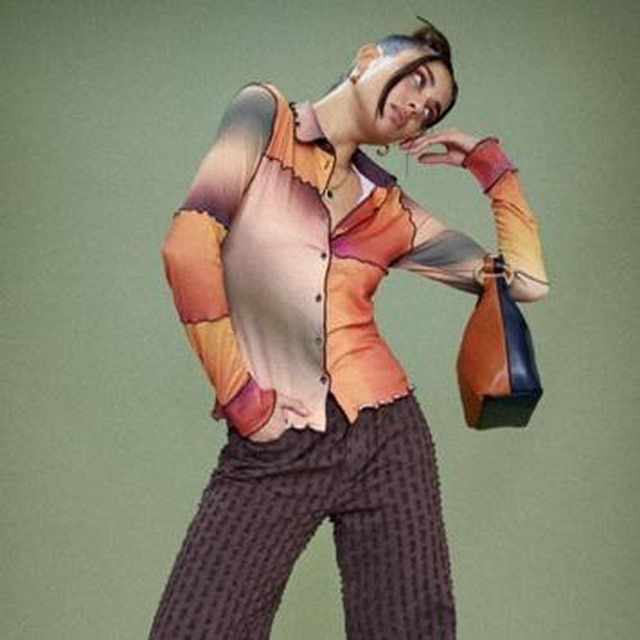 Jaded Ldn Mix Ombré Print Tissue Jersey Shirt with... - Depop