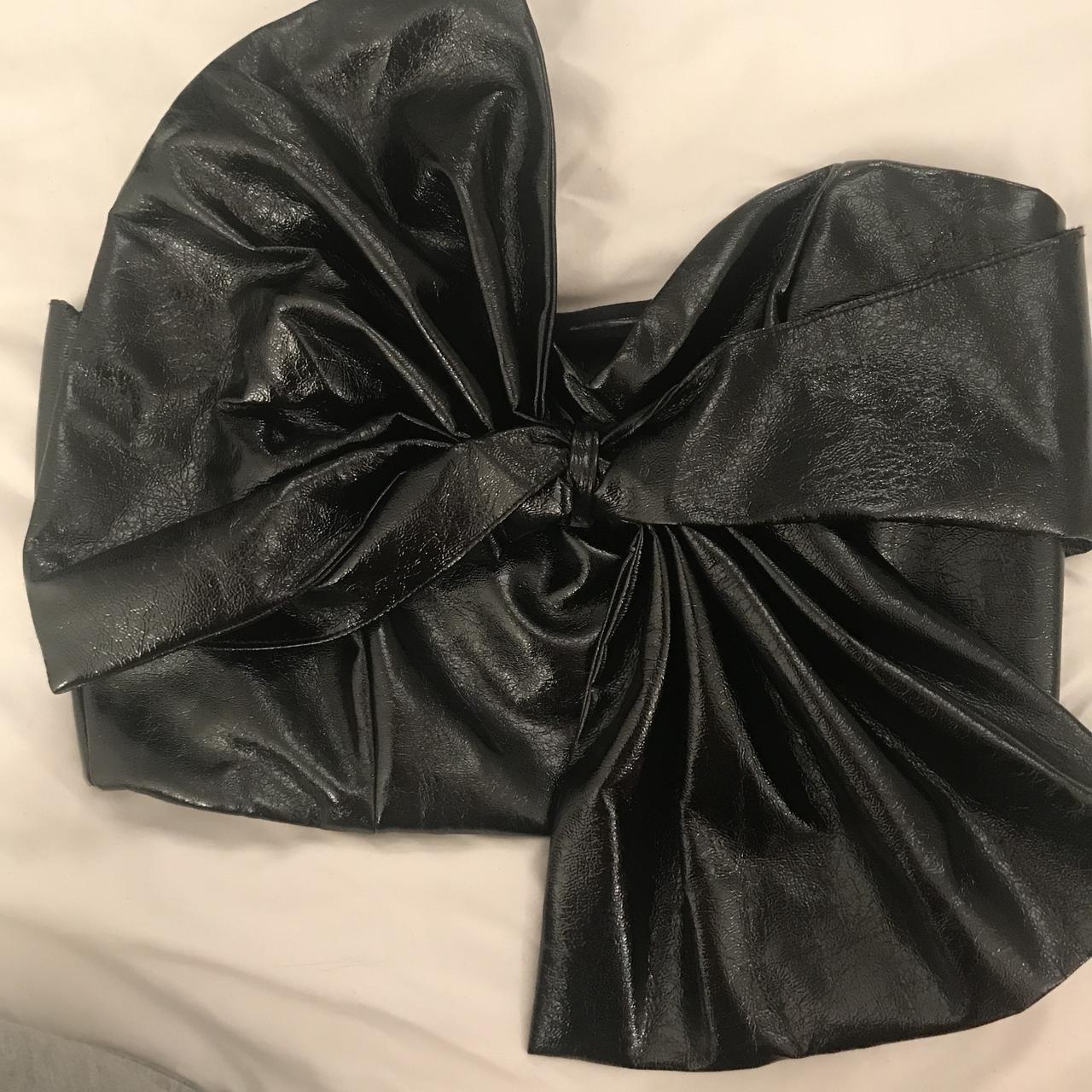 Black bow pvc boobtube. Brand new with tags. Size 10 - Depop