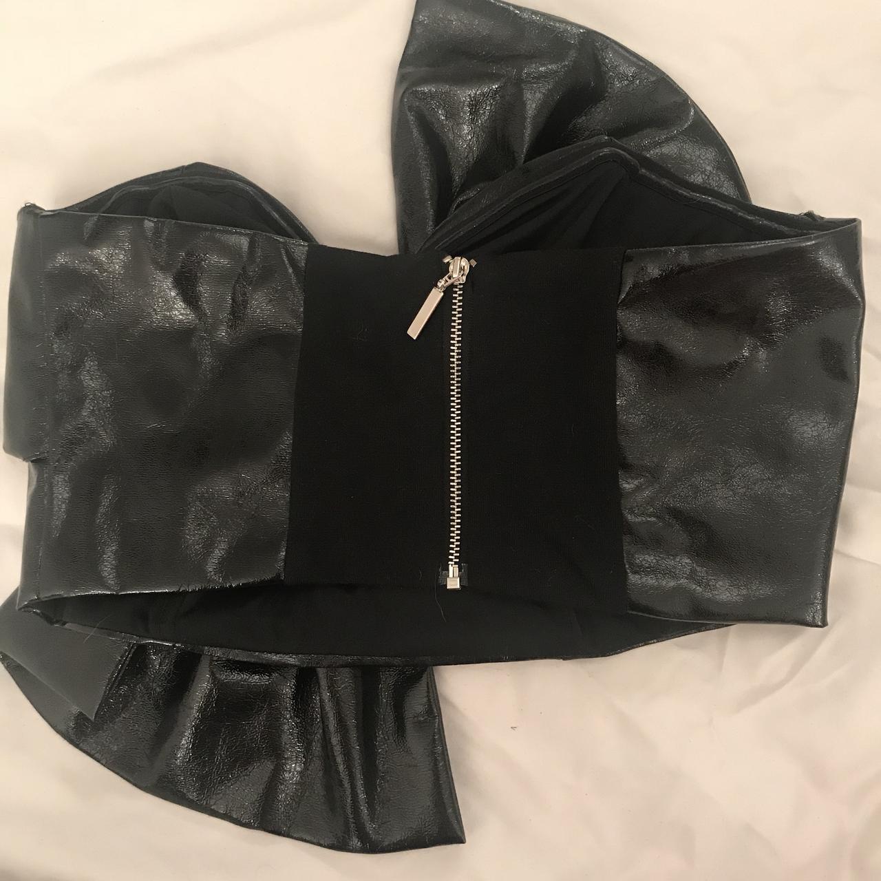 Black bow pvc boobtube. Brand new with tags. Size 10 - Depop