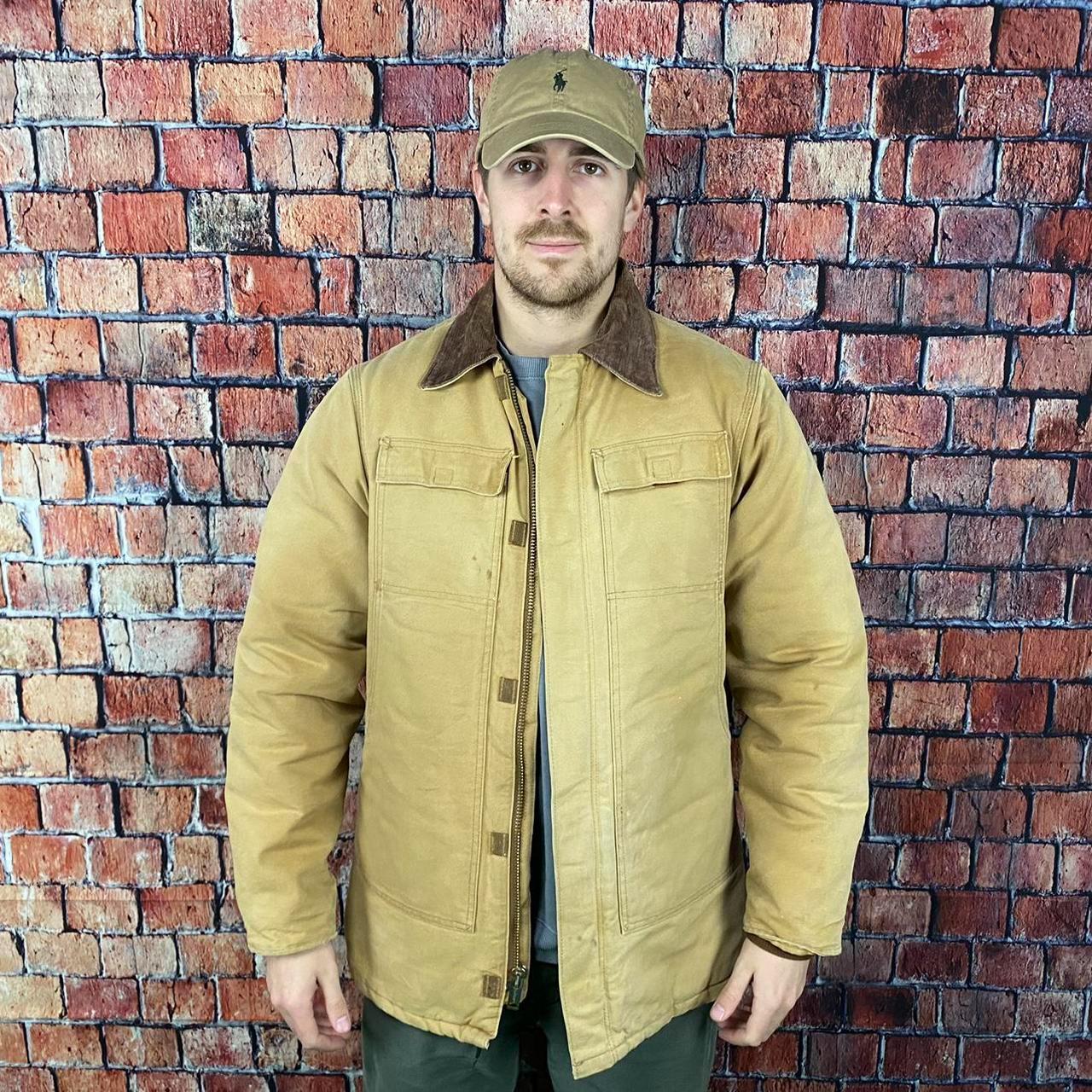 Carhartt Arctic jacket in faded tan Nylon quilt... - Depop