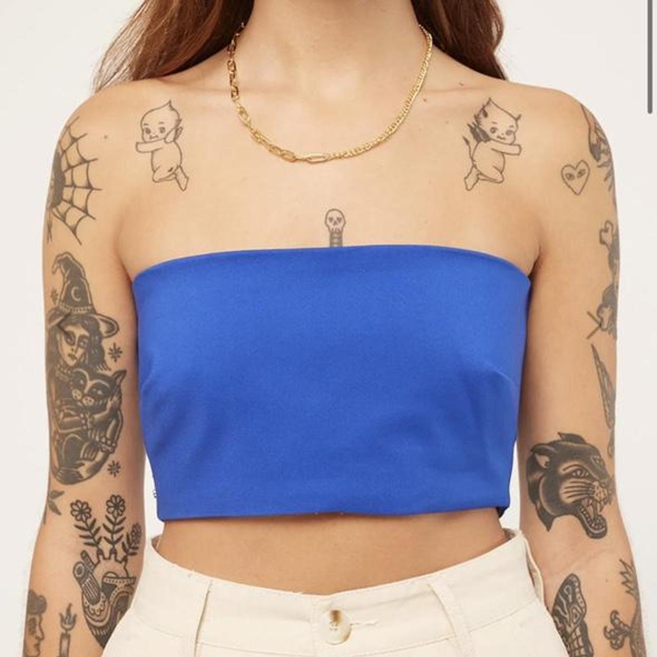 Womens Blue Crop Top Depop