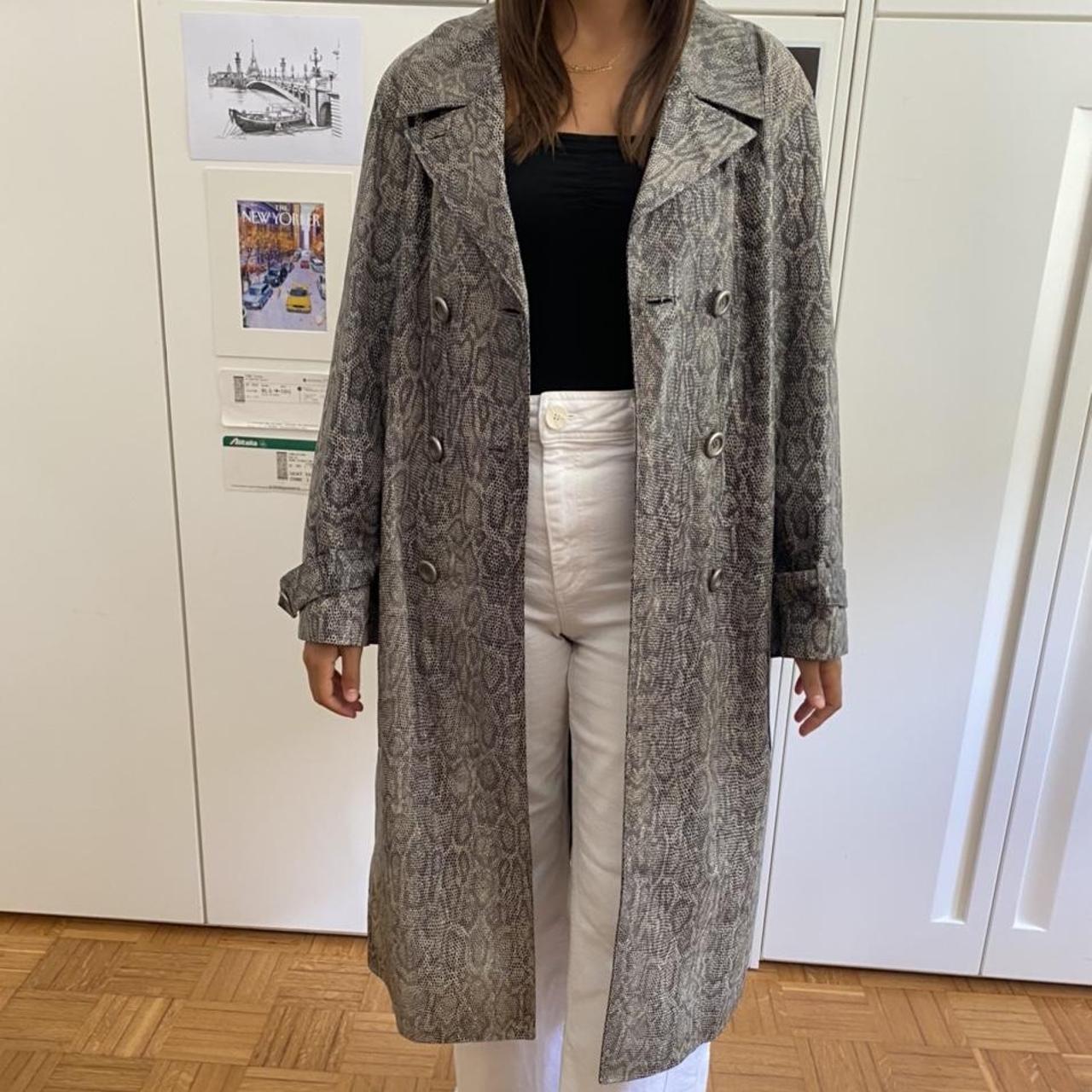 Vintage 90’s Genny Python print belted trench coat - Depop