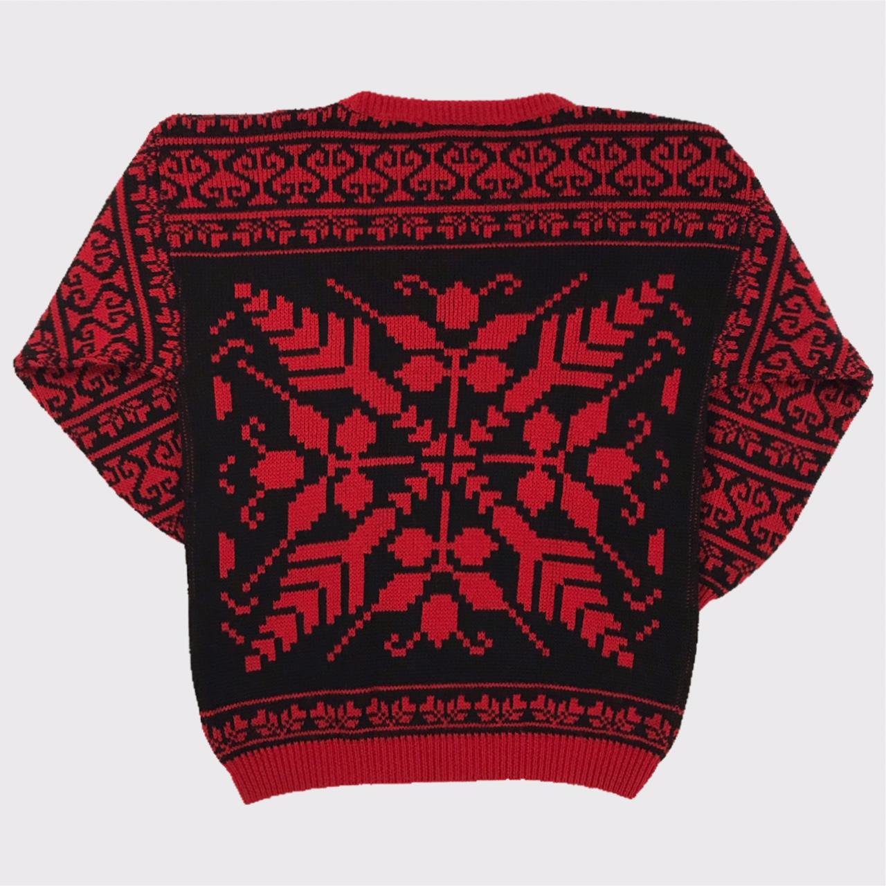 VINTAGE Wool Nordic Pattern Sweater Made in... - Depop