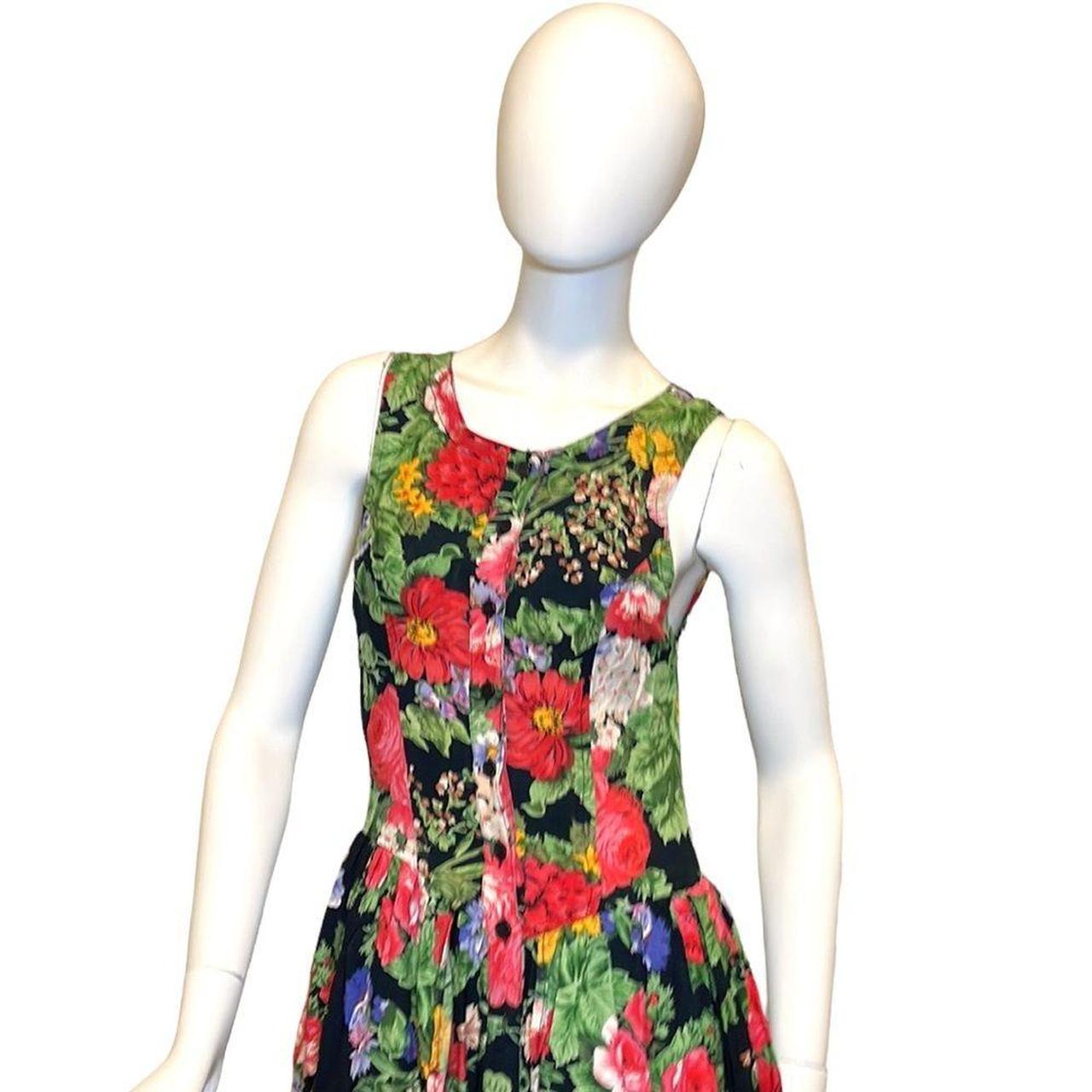 Vintage 1980s Cottage Core Floral Drop Waist Dress... - Depop