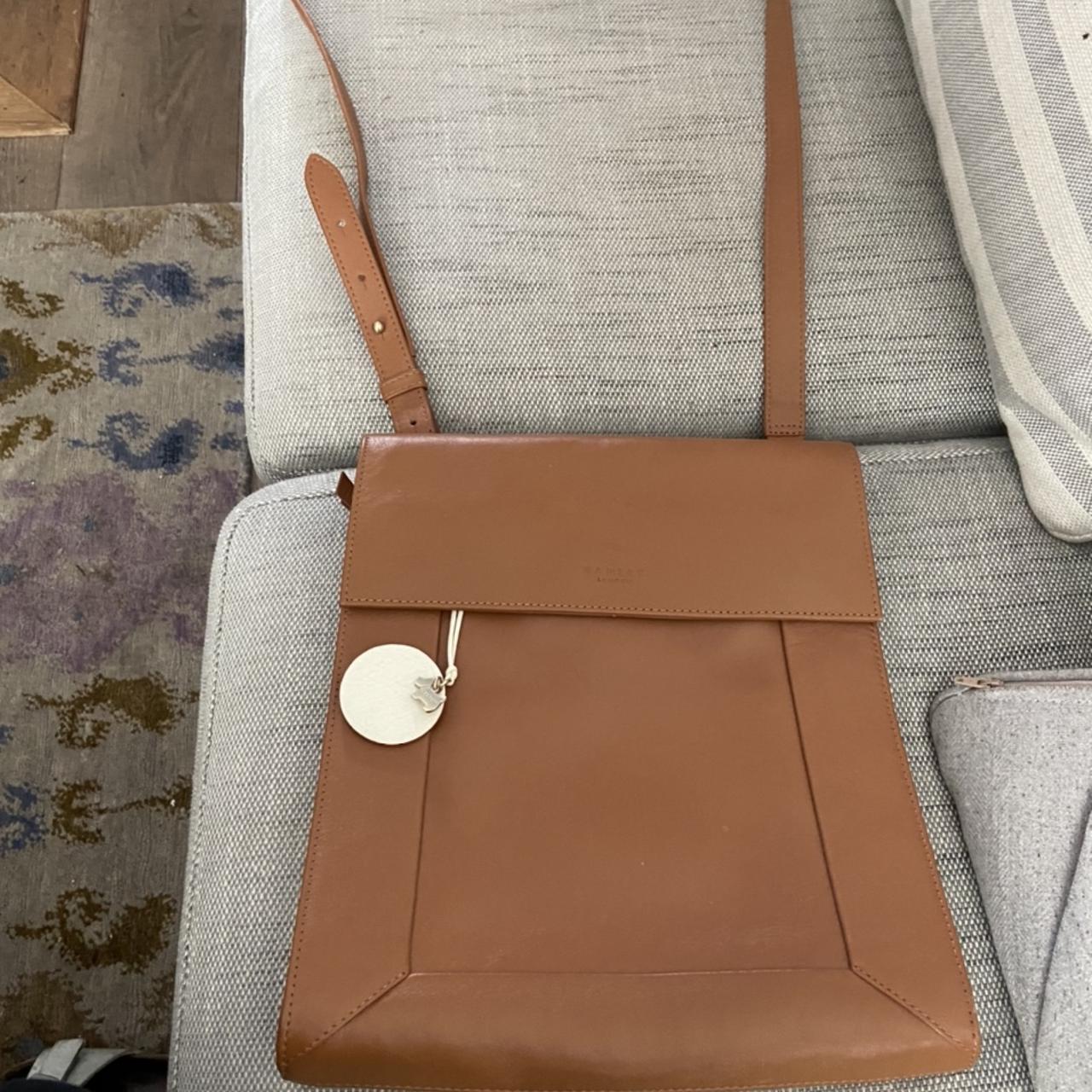 Tan coloured leather cross over bag by Radley ..... - Depop