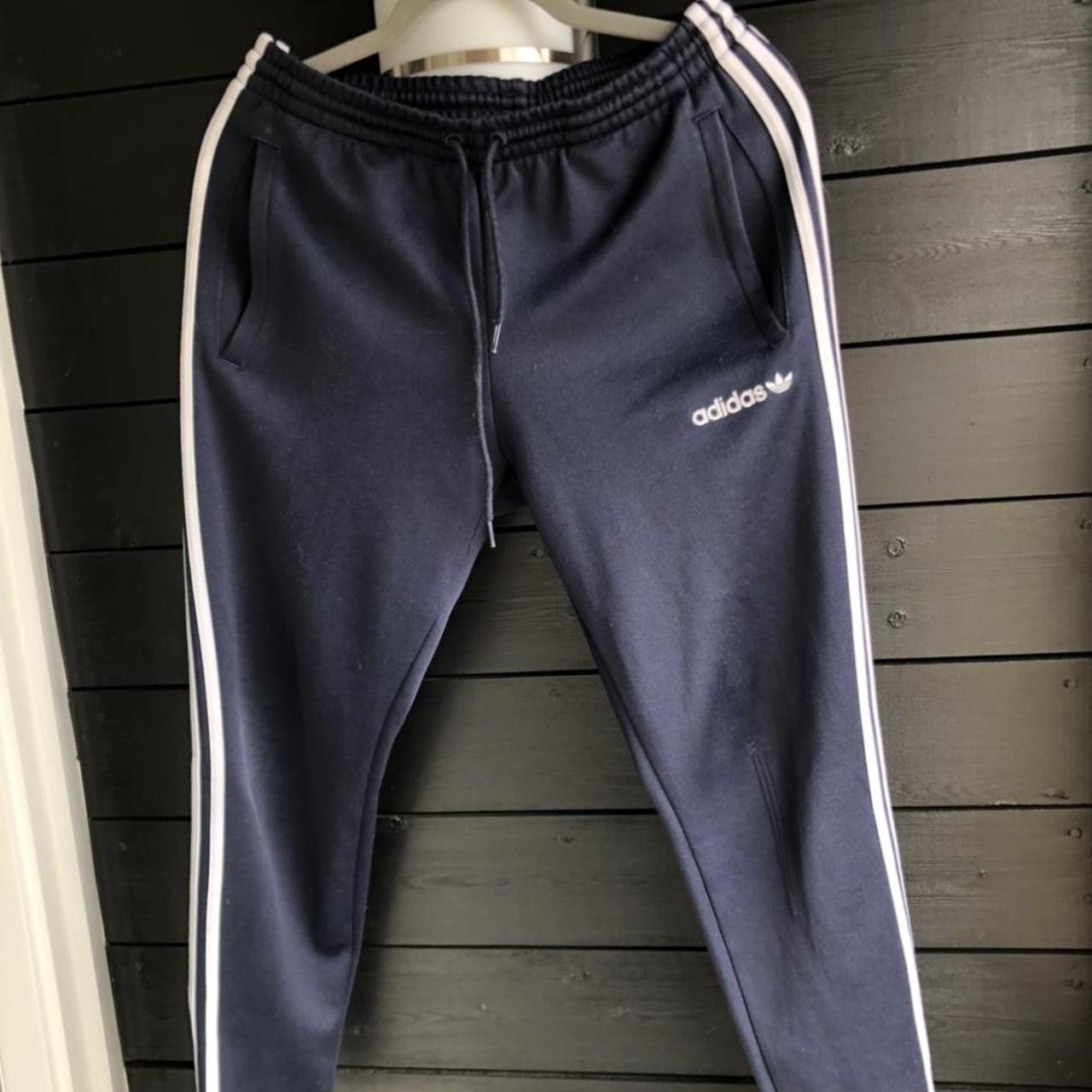 Adidas nylon sport tracksuits. Navy colour. Medium.... - Depop