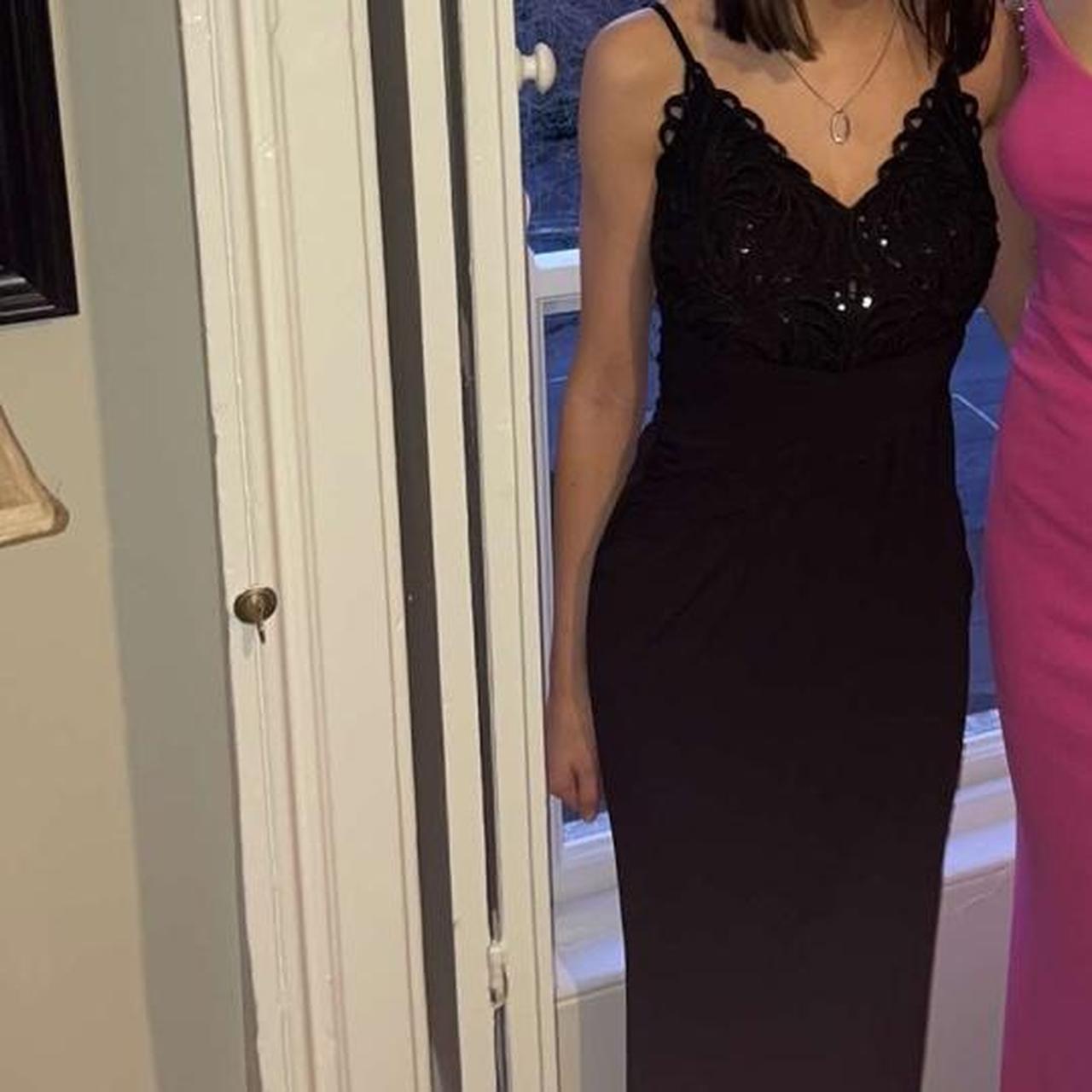 Lipsy Black Ball / maxi / debs / prom dress sequins,... - Depop