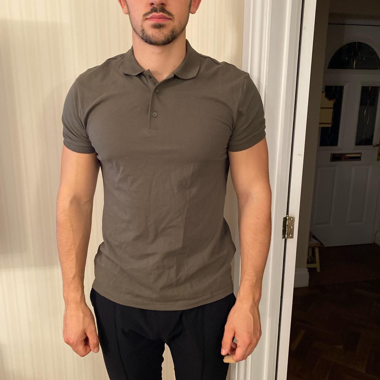 Topman muscle fit polo top in green, size XL, rrp... - Depop