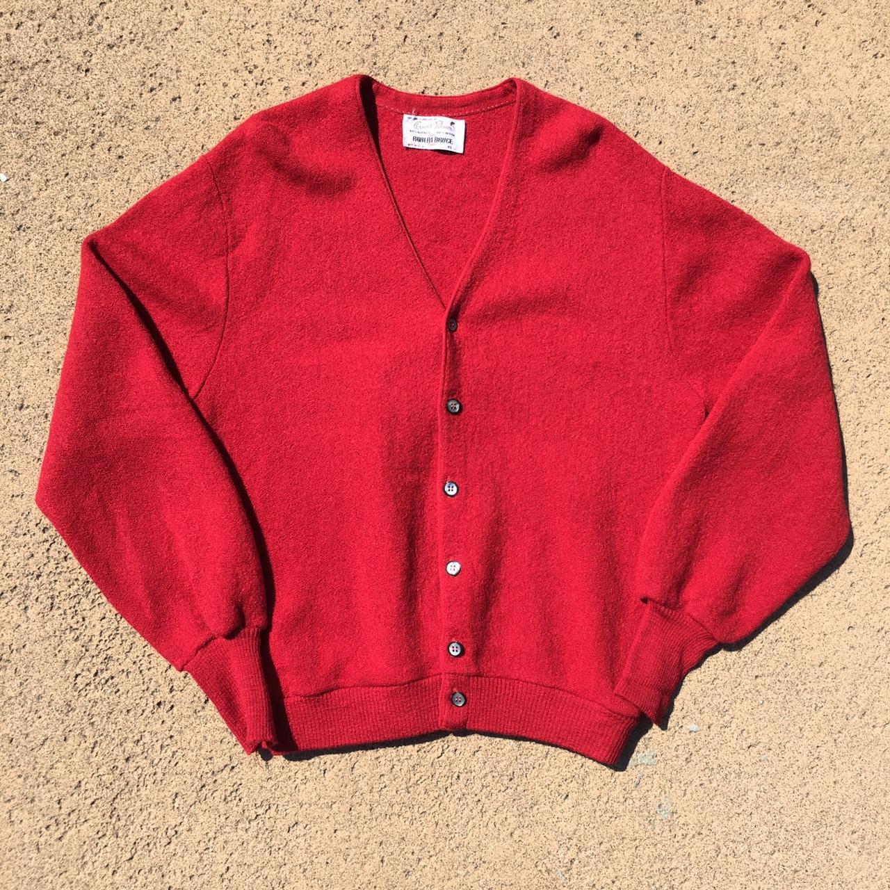 American Vintage Men's Red Cardigan | Depop