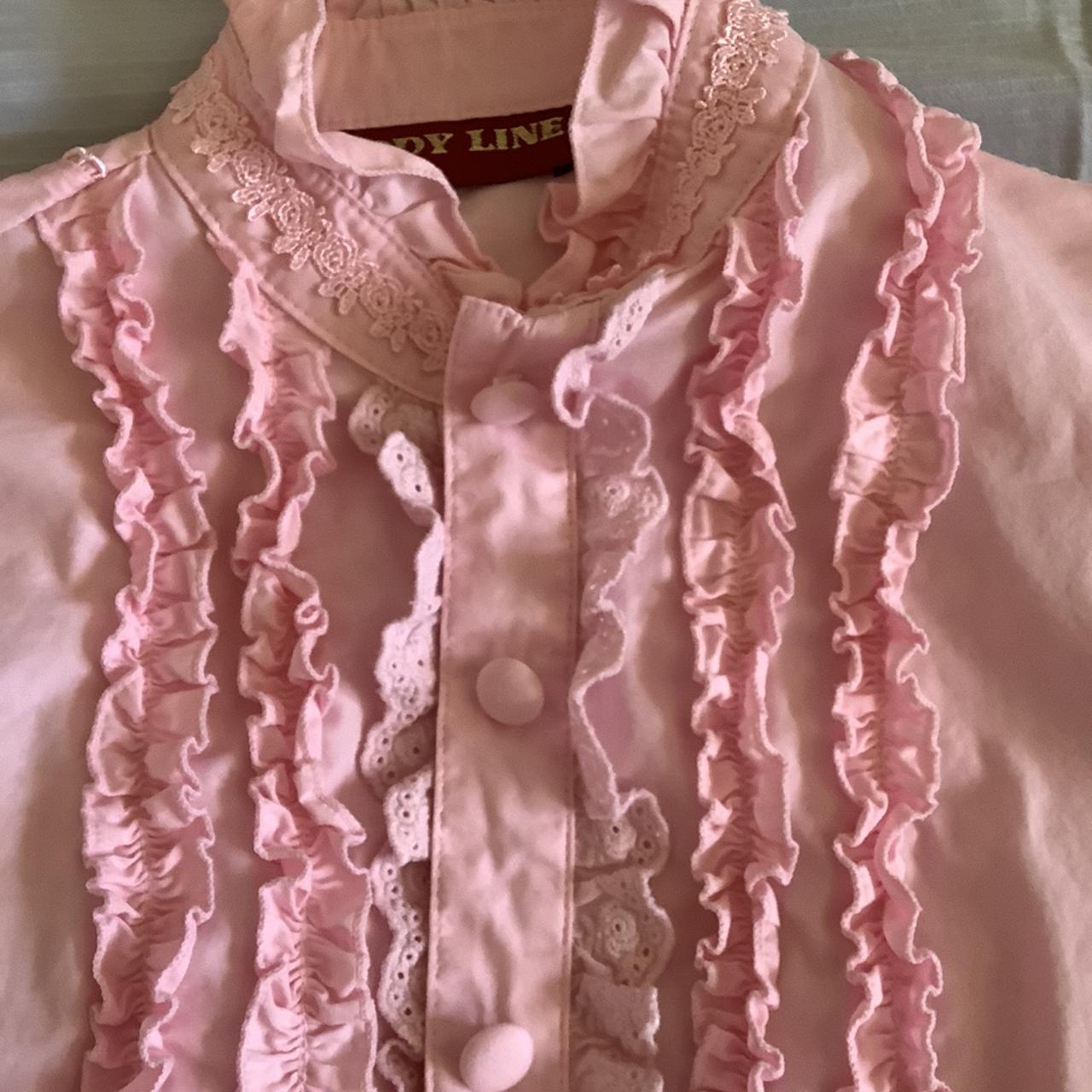 bubble gum pink bodyline blouse. Size medium but... - Depop
