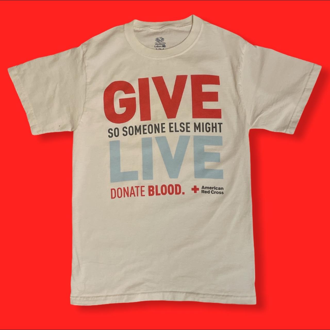 Red Cross Blood Drive T Shirt - Features “Give so... - Depop