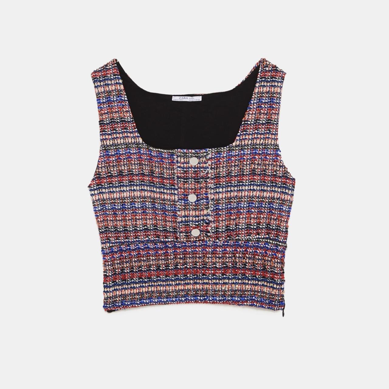 Zara metallic thread textured sleeveless top, size... - Depop