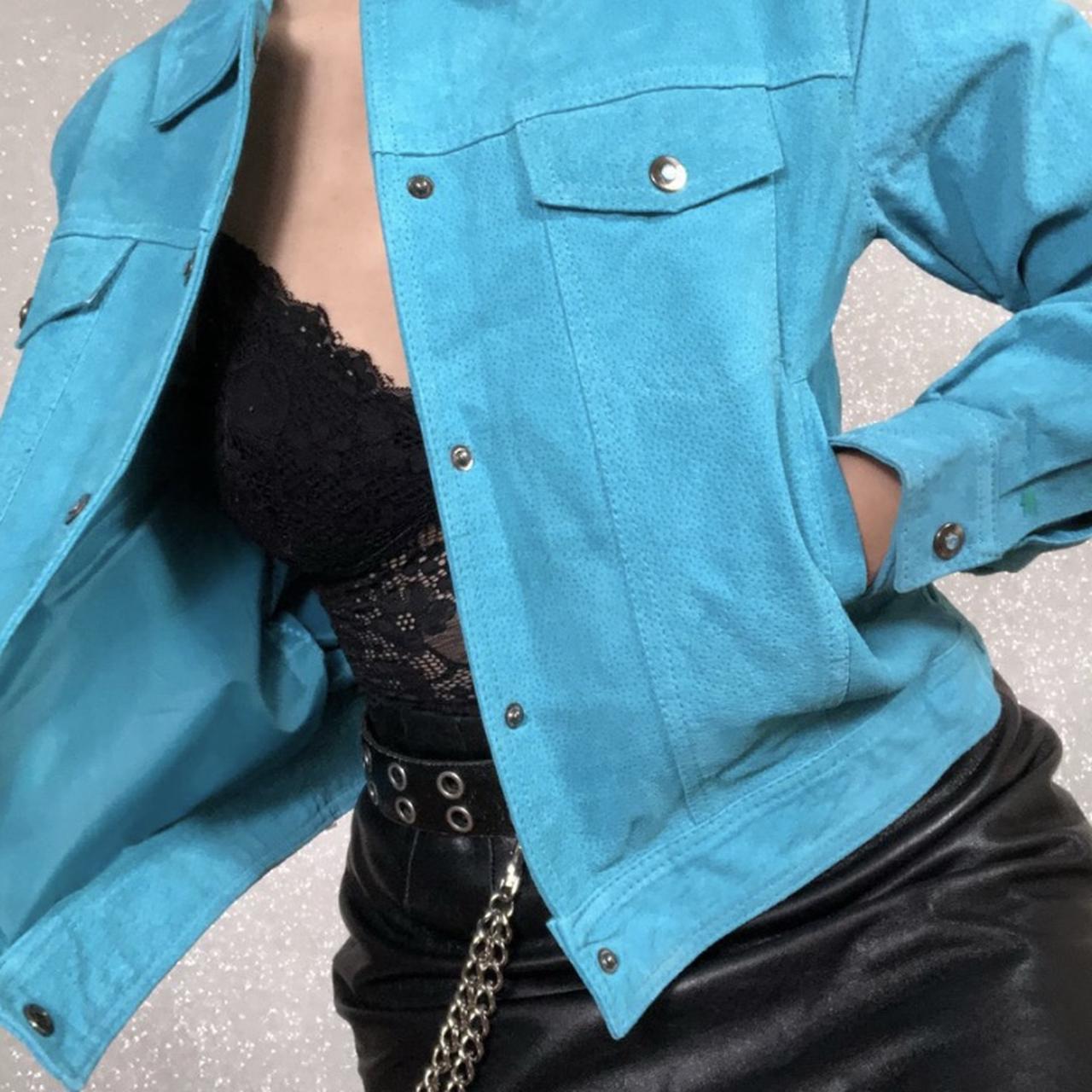 Turquoise suede jacket. New & Never worn, just... - Depop