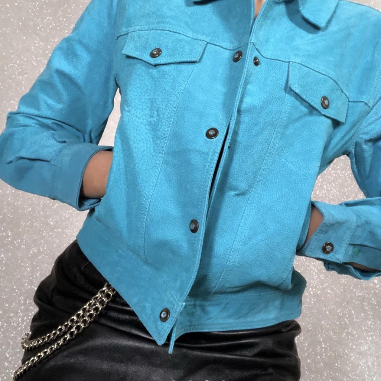 Turquoise suede jacket. New & Never worn, just... - Depop