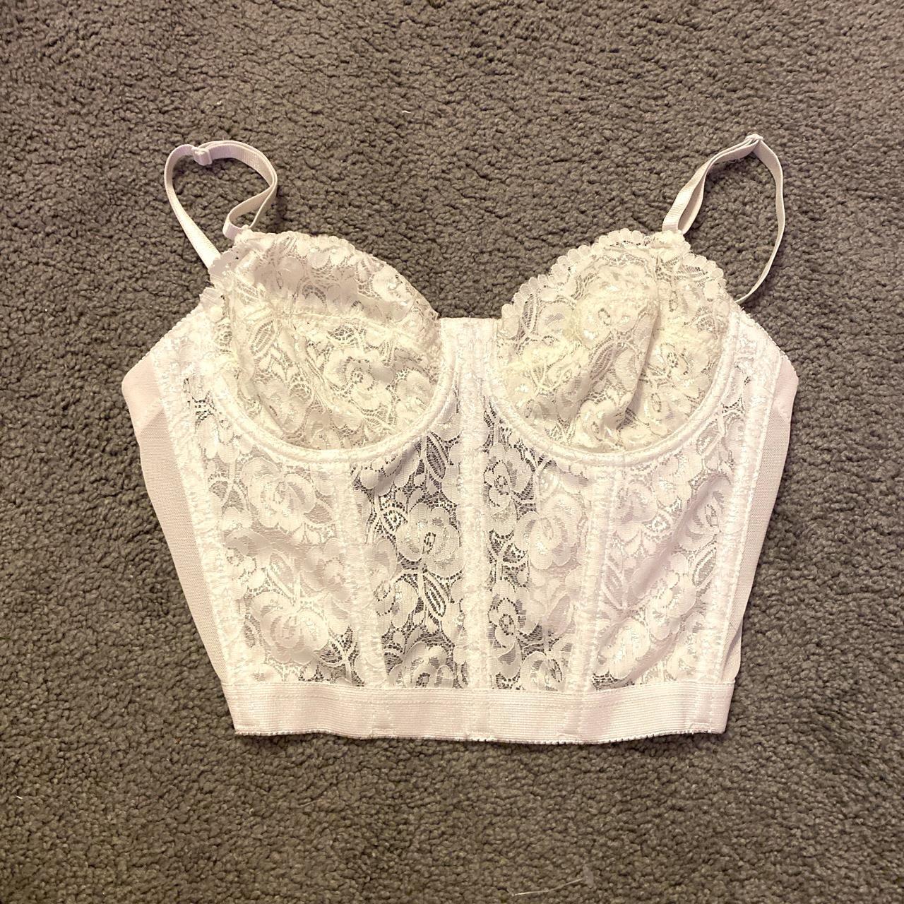 white bustier top - size small/medium gorgeous top... - Depop