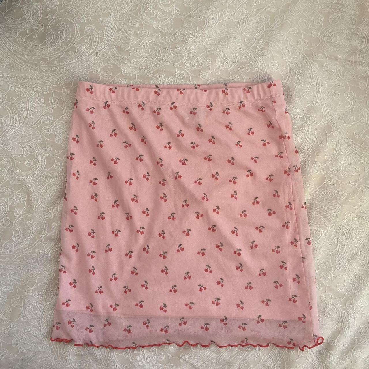 Cherry pink and red mini skirt. 🍒💗 Super fun mini... - Depop