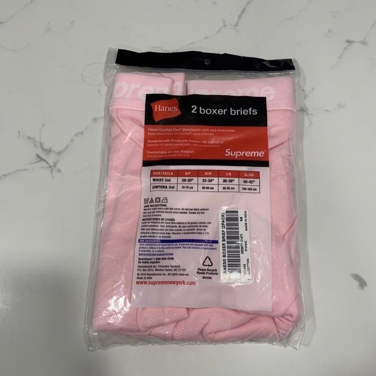 Supreme Hanes pink boxers Size medium 2 pairs per... - Depop