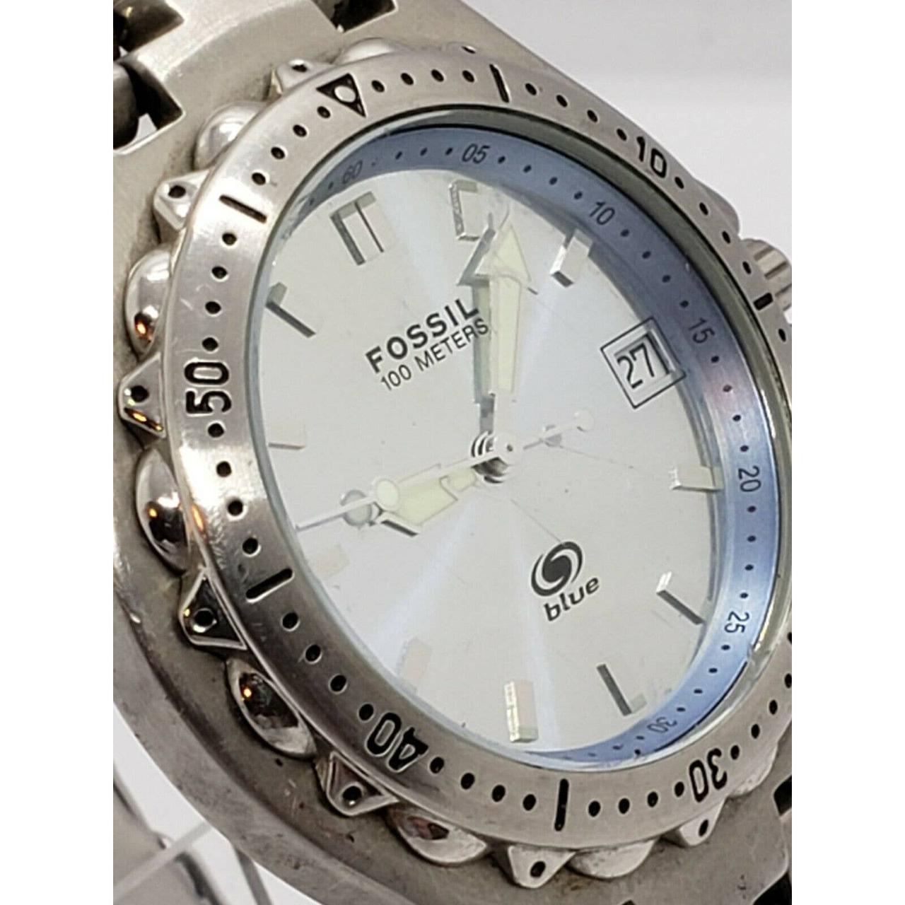 Vintage Fossil Blue Men's Watch Am-3486 40mm.... - Depop