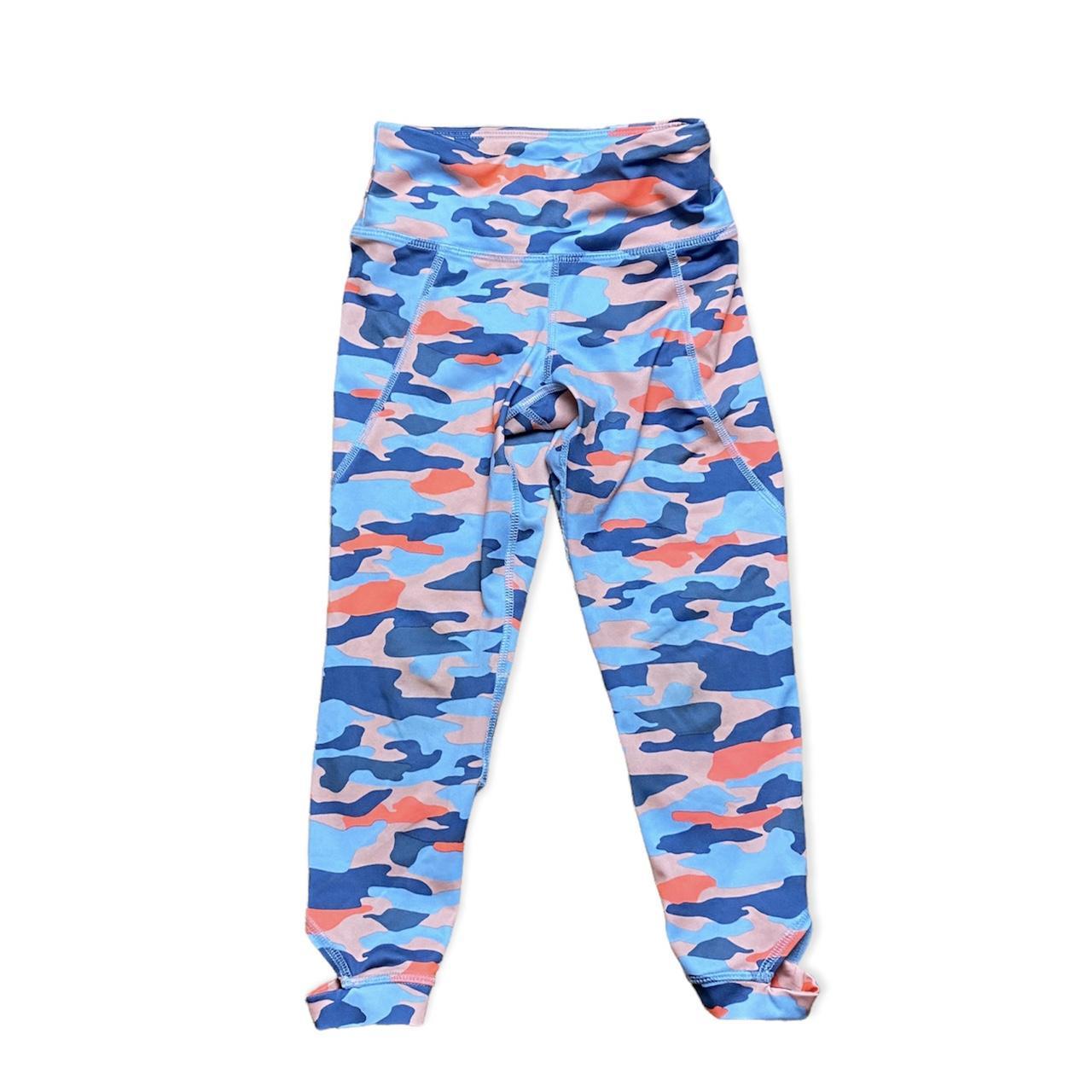 Girls Active Pink/Blue Camo Leggings, #1592 Youth... - Depop