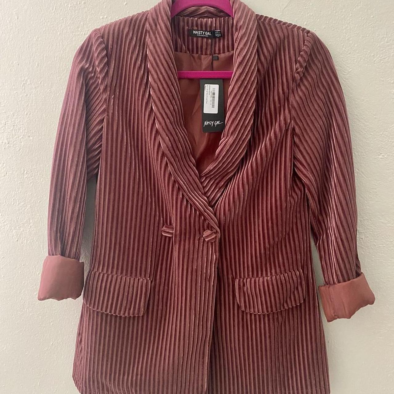 Nasty Gal Women's Burgundy and Red Tailored-jackets | Depop