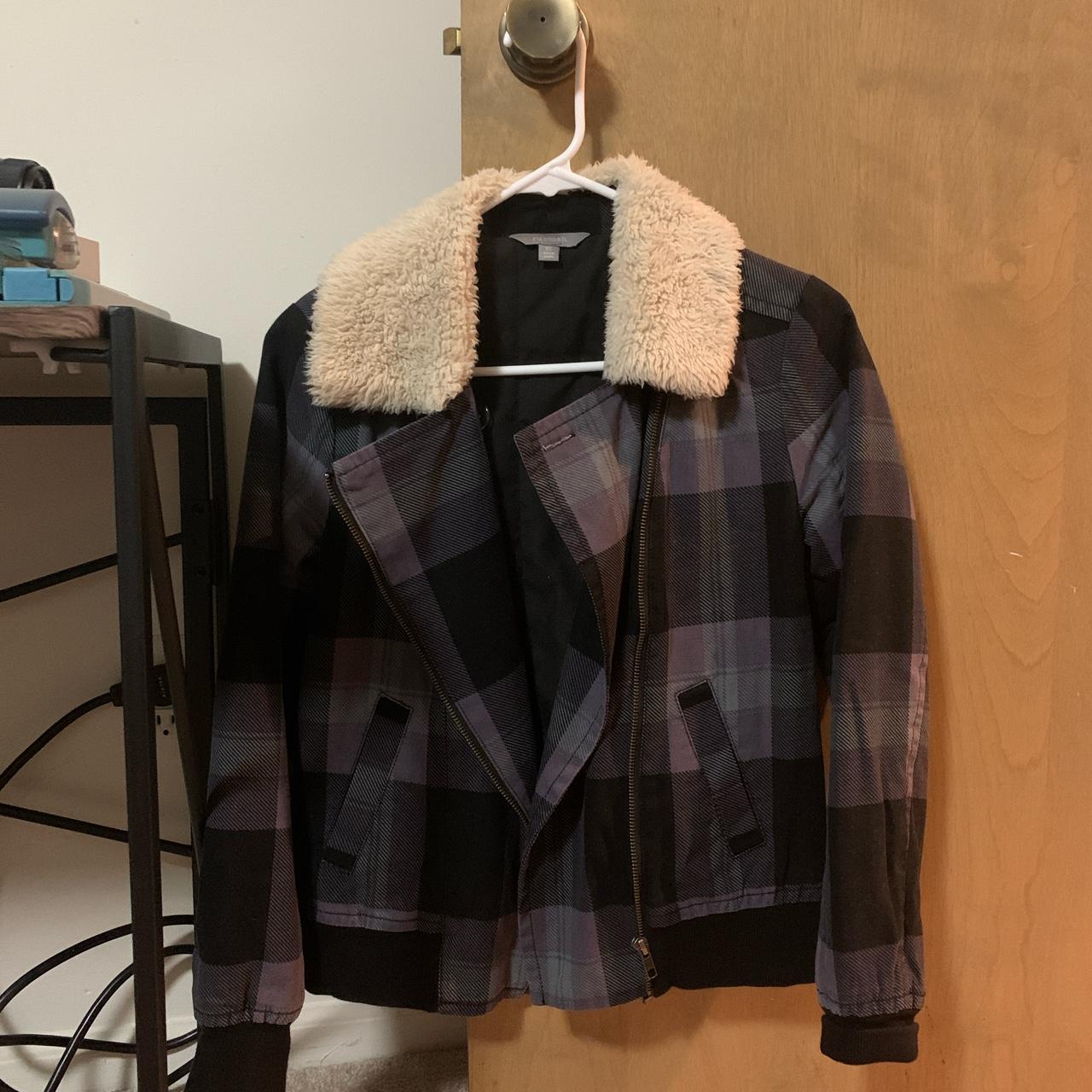 Women’s plaid bomber-esque jacket by the brand... - Depop