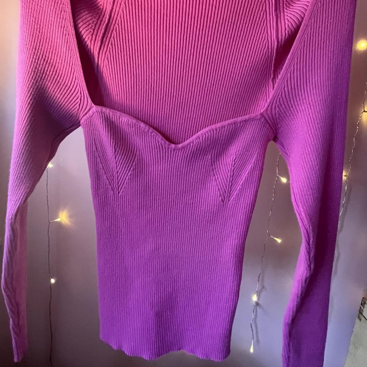 Missguided Ribbed Long Sleeve Top This cute pink... - Depop