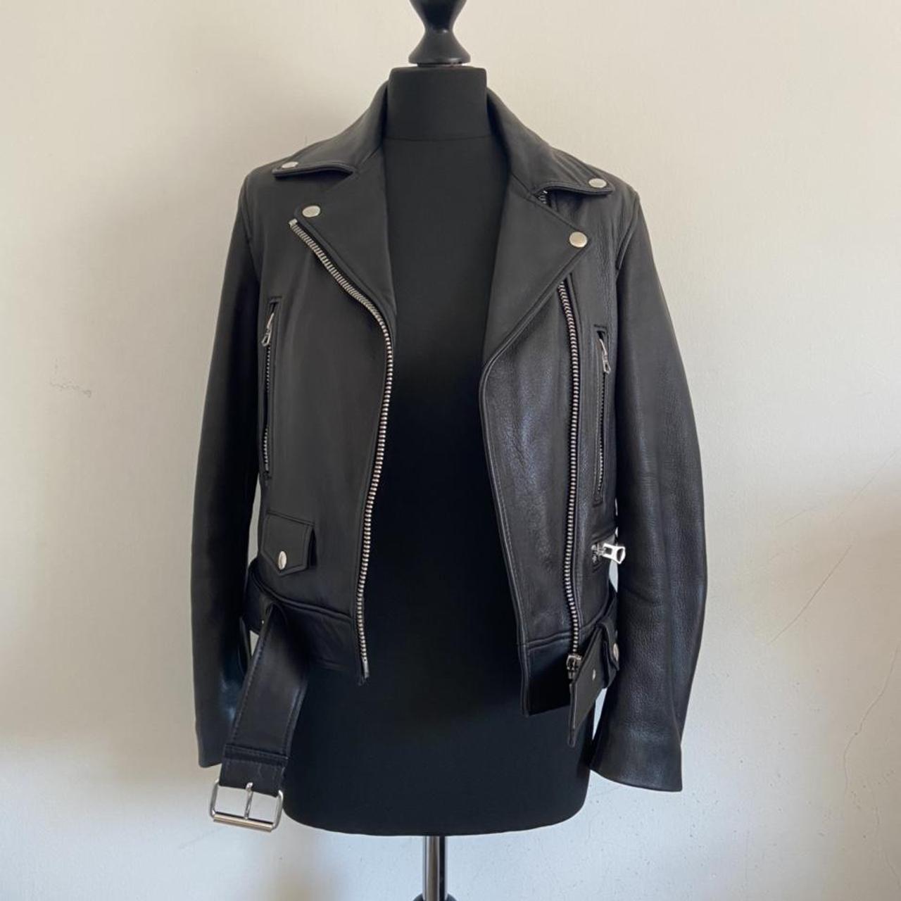 Acne Studios Women's Black and Silver Jacket | Depop