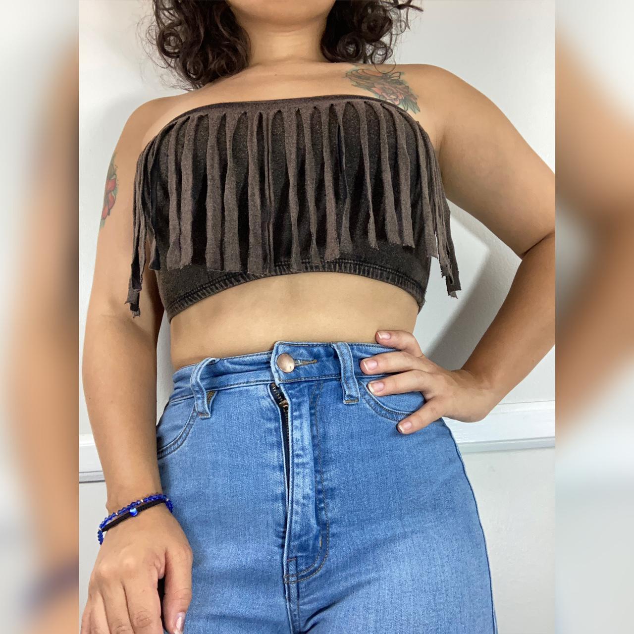 Ocean Drive Fringe Tube Top -10/10 condition -Looks... - Depop