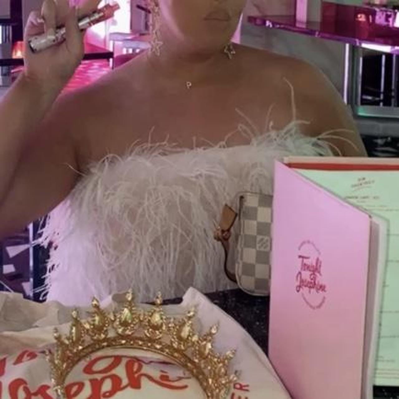 WORN ONCE ‼️ Selling this baby pink feather top from... - Depop