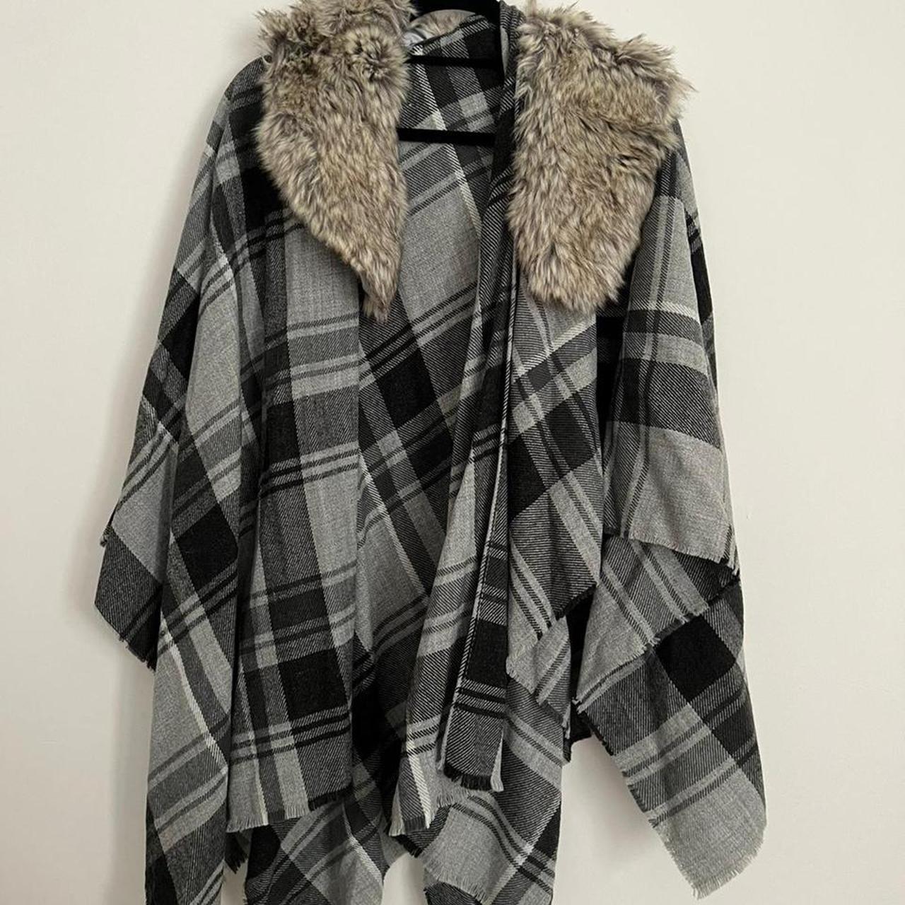 Puncho from accessorize never worn - the fur can be... - Depop